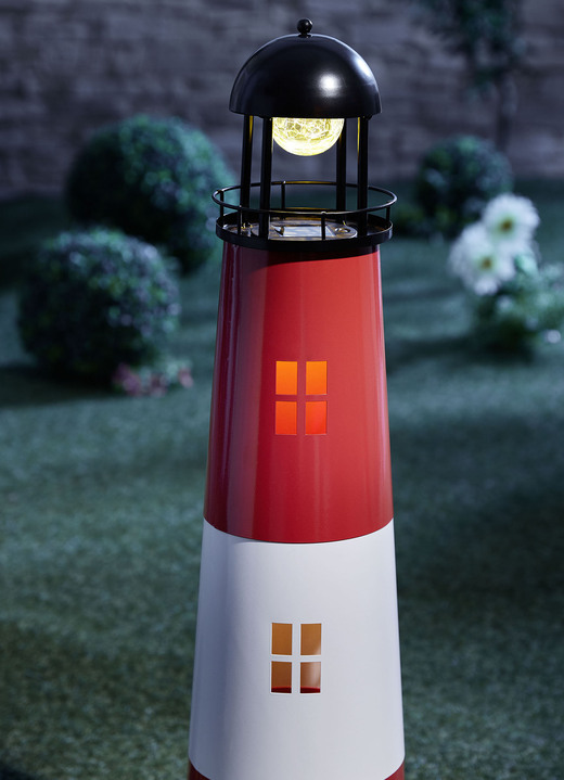 Dekorativer Solar Leuchtturm aus Metall - Gartendekoration | BADER