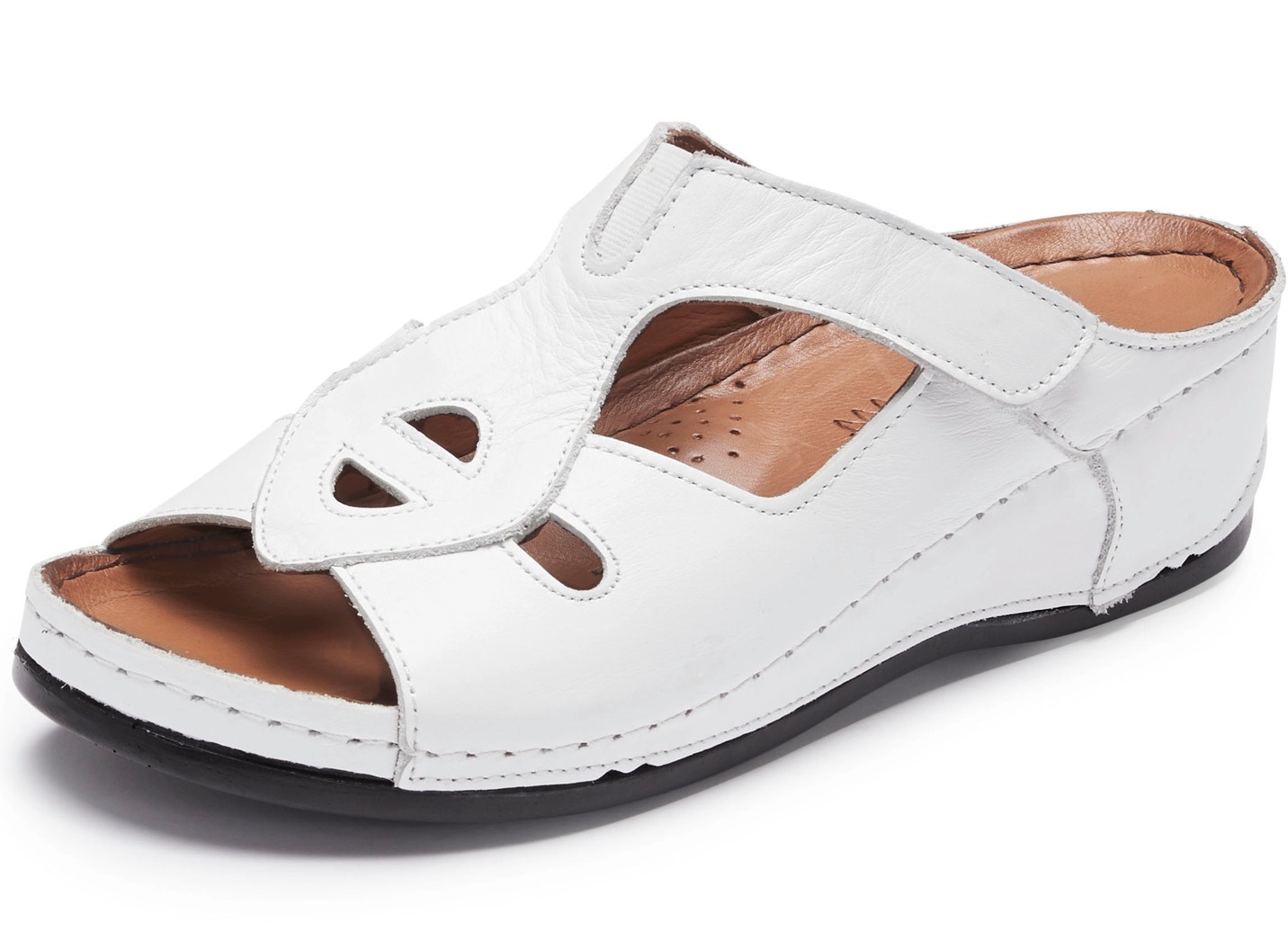 Gemini Pantolette mit dekorativem Gummizug - WEISS