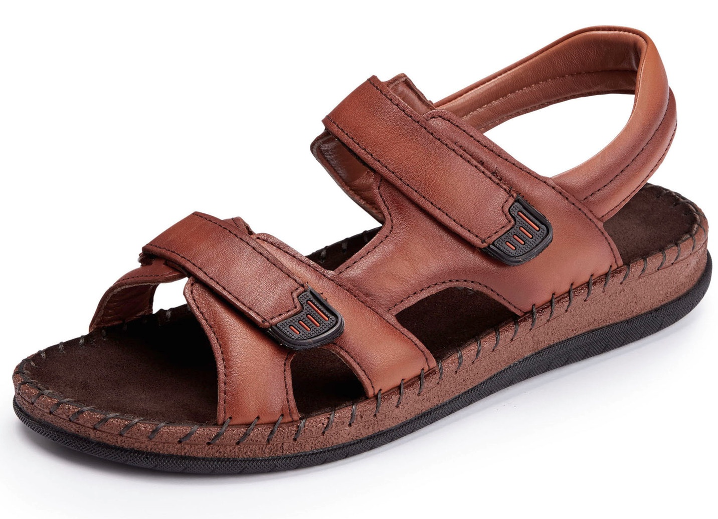 Gemini Sandale aus Rind-Nappaleder - COGNAC