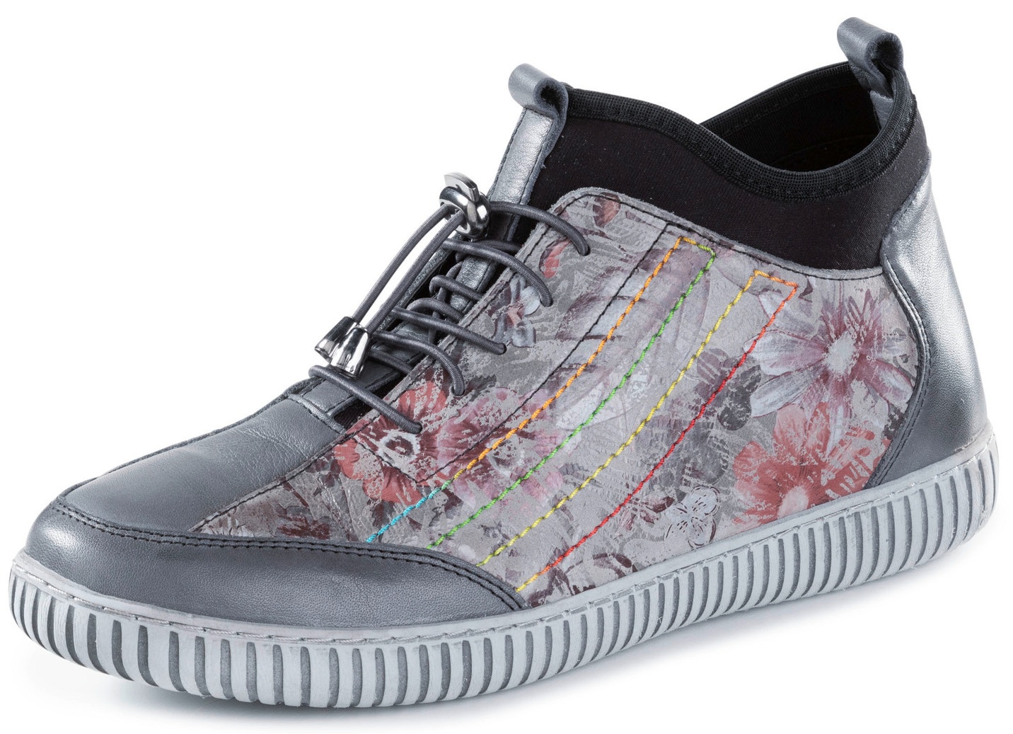 Gemini Bootie mit effektvollen Steppnähten - GRAU-BUNT