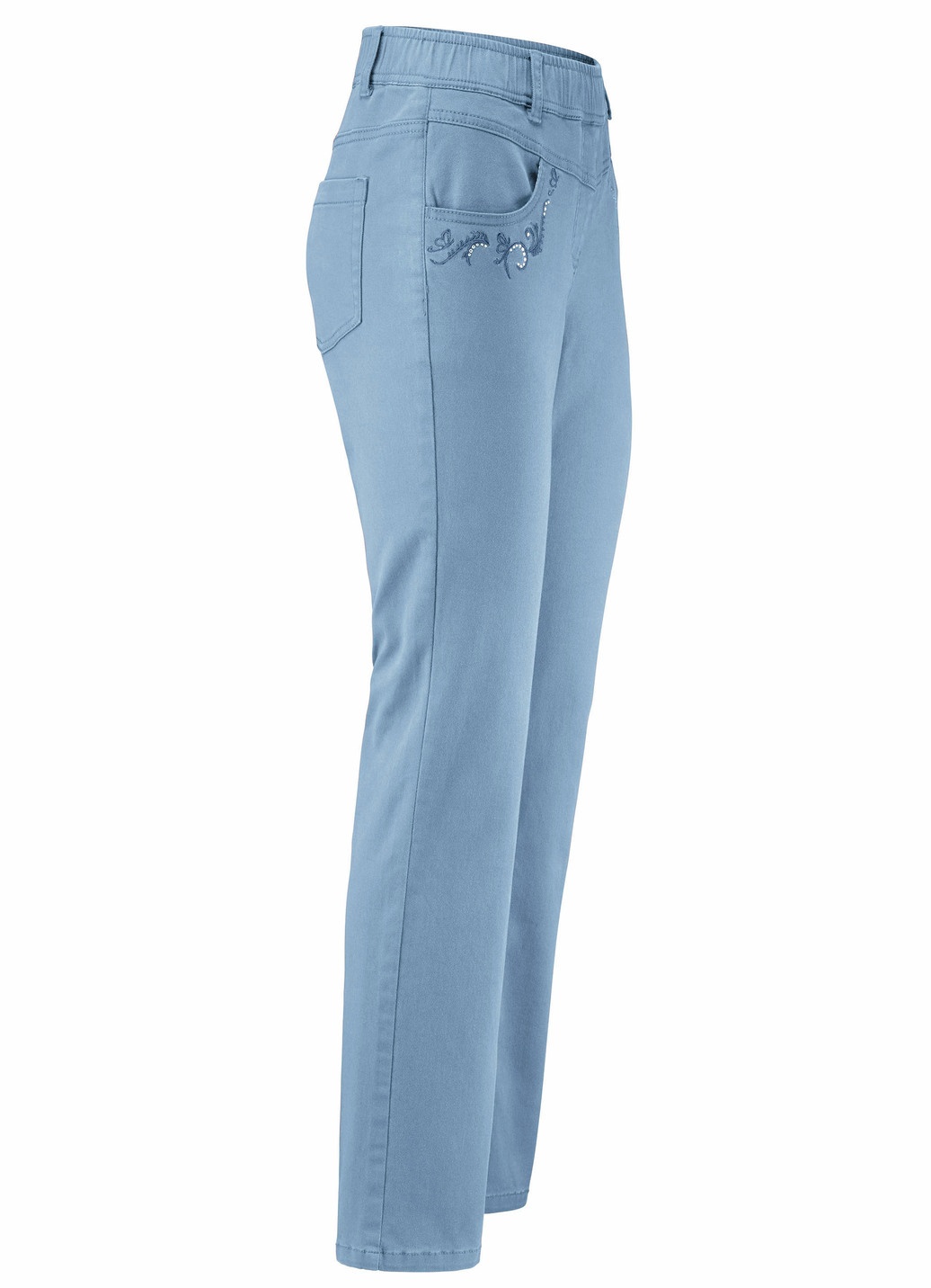Damen - Hose mit funkelnden Glitzersteinchen - HELLBLAU