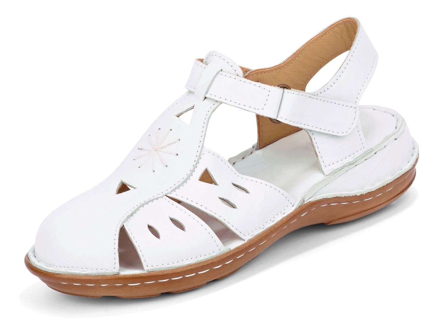 Gemini Sandale aus schattiertem Rind-Nappaleder - WEISS