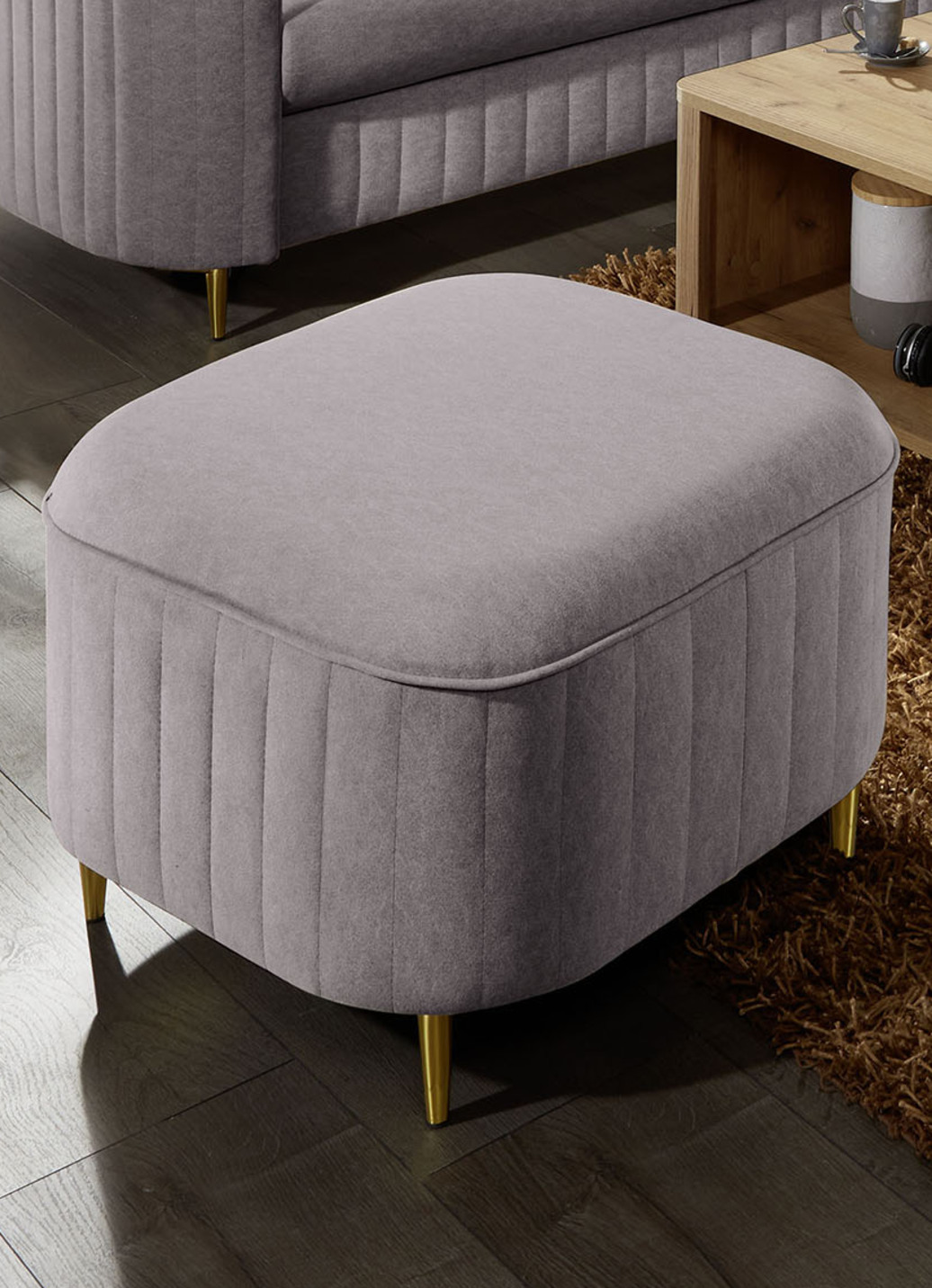 Hocker - Hocker mit tollem Stoffbezug - BRAUN