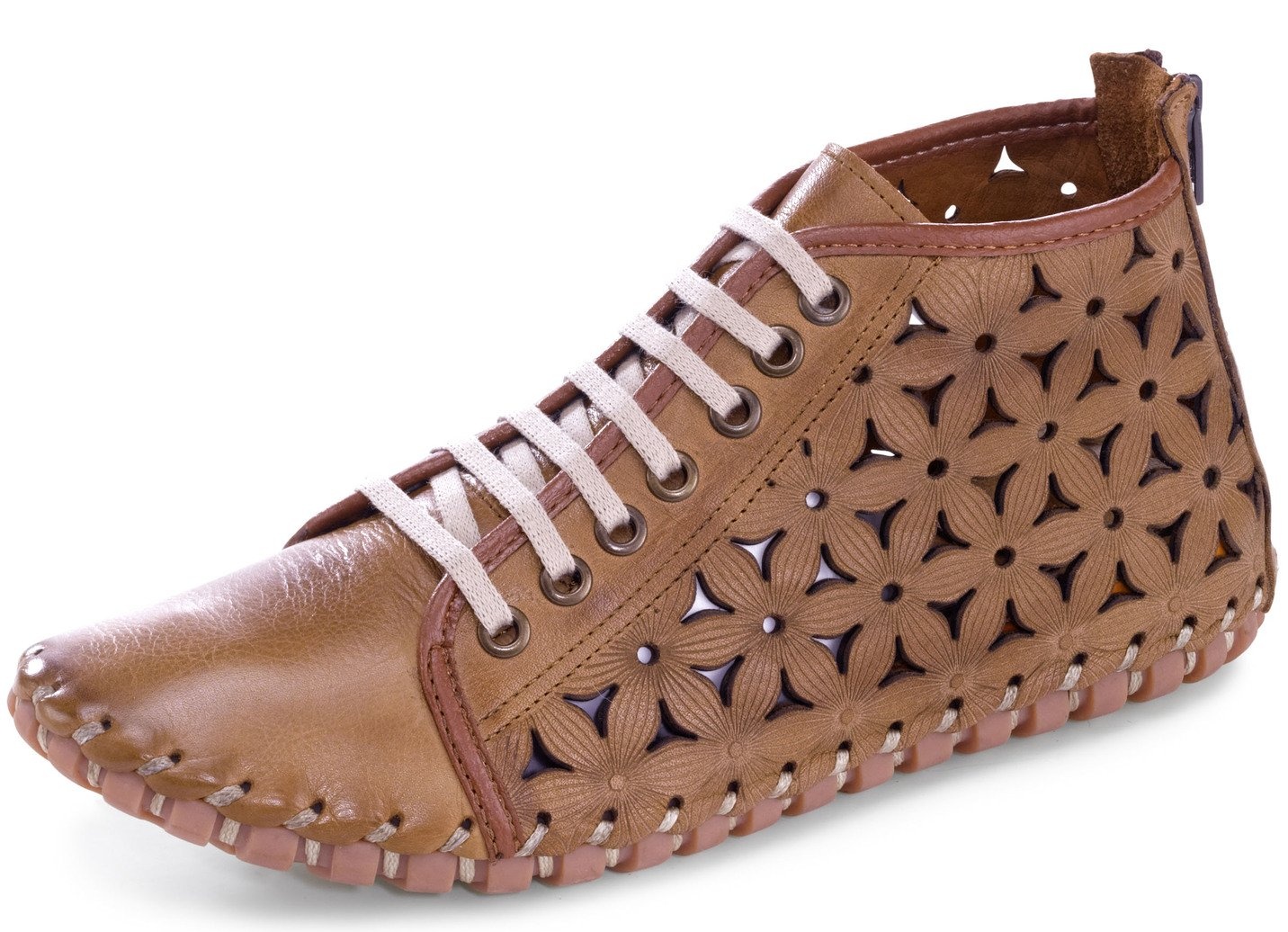 Gemini Bootie mit praktischem Fersen-Reißverschluss - COGNAC