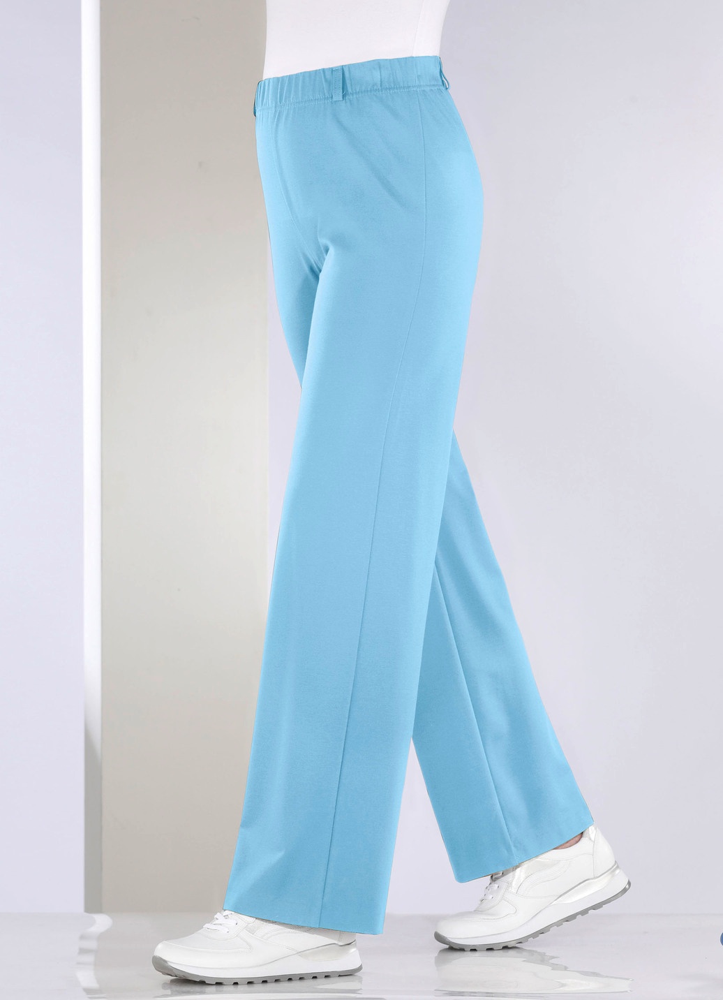 Damen - Hose in modischer Palazzo-Form - HELLBLAU