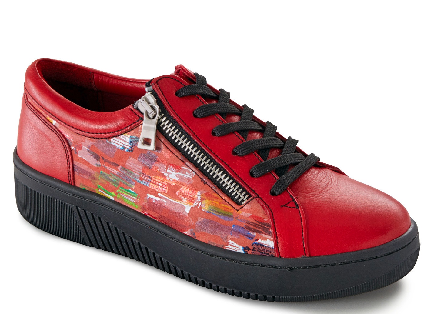 Gemini Schnürschuh mit modernem Aufdruck - ROT