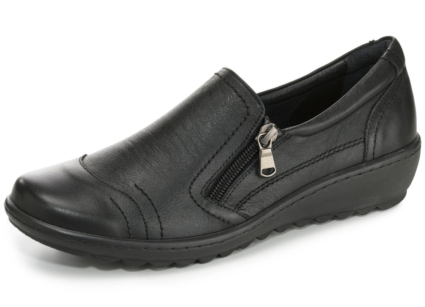 Gemini Slipper aus weichem Rind-Nappaleder - SCHWARZ