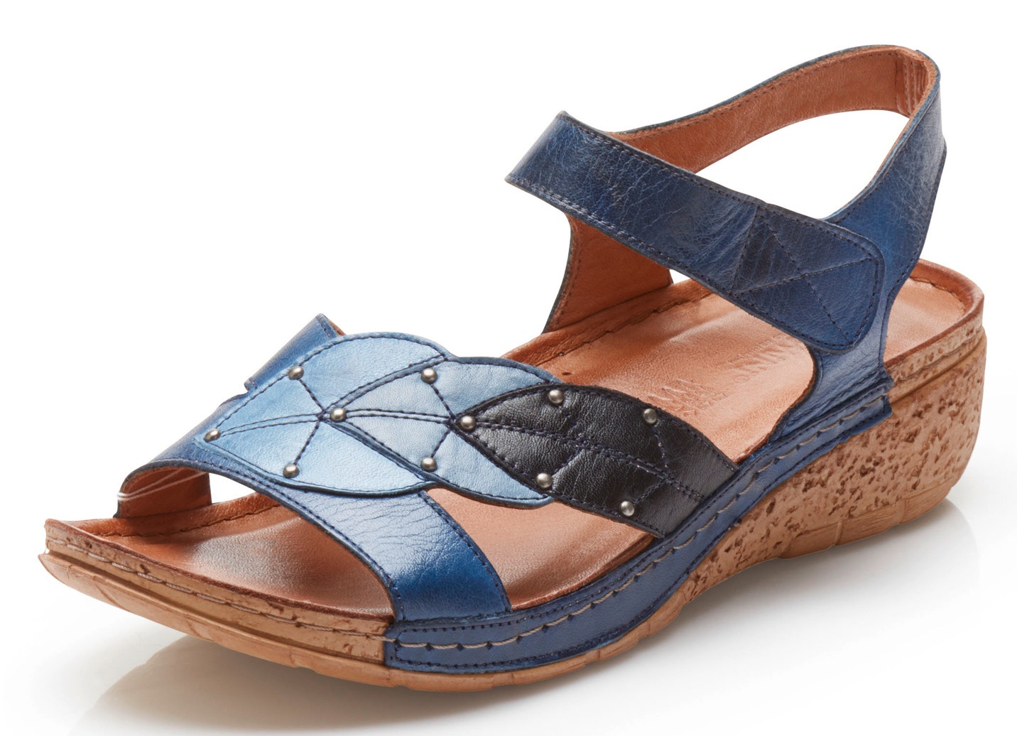 Gemini Sandale mit Ziernieten - BLAU